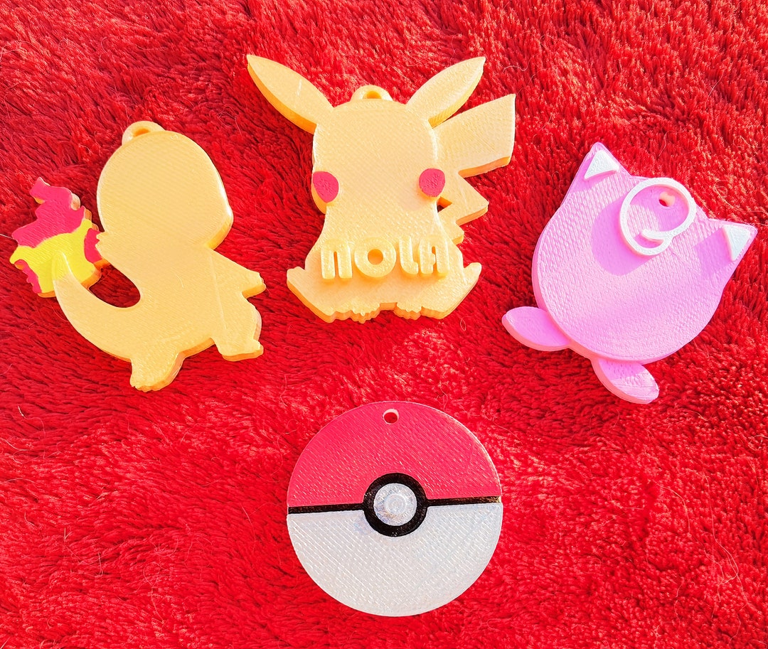 3d Printed Name Tag,pokemon Name Keychain, Pikachu/rondoudou ...