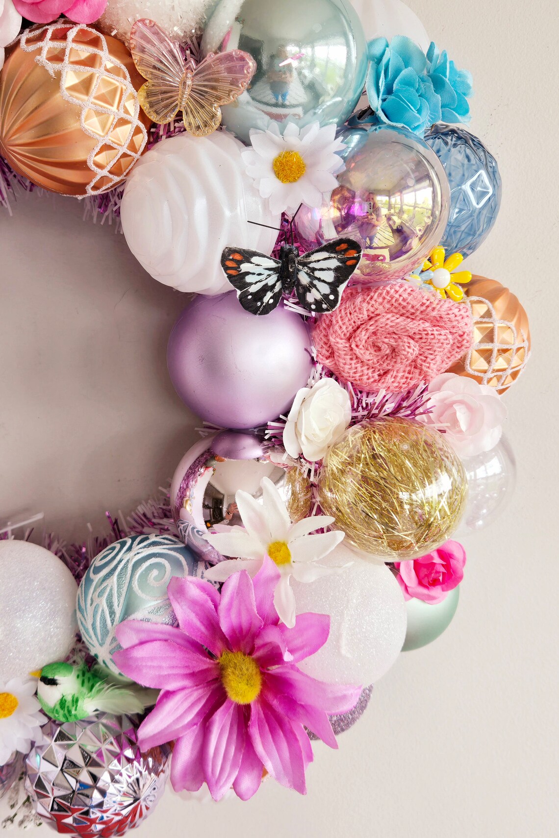 16" Spring Pastel Ornament Wreath With Open Center - Etsy