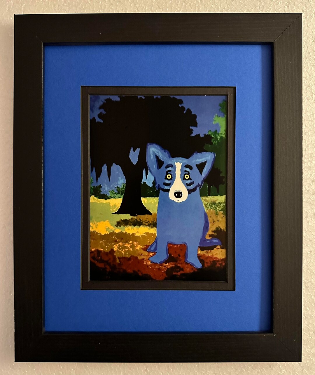 Blue Dog George Rodrigue Framed and Matted Postcard " New Orleans City ...