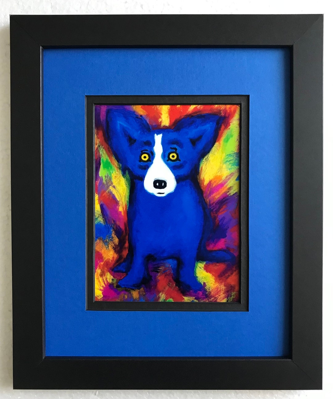 Blue Dog George Rodrigue Framed and Matted Postcard " I Am an Artist ...
