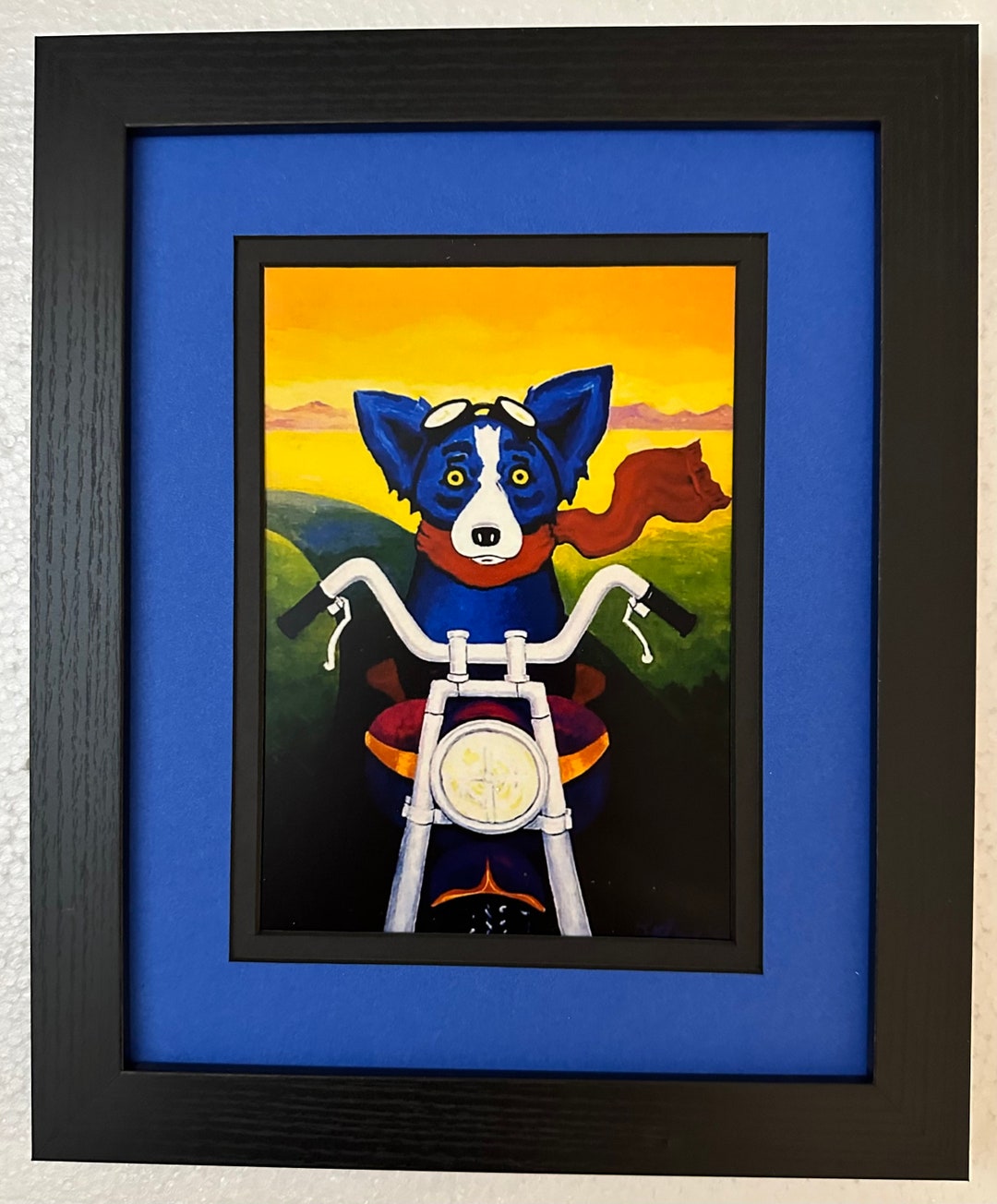 Blue Dog George Rodrigue Framed and Matted Postcard " the Free Life ...