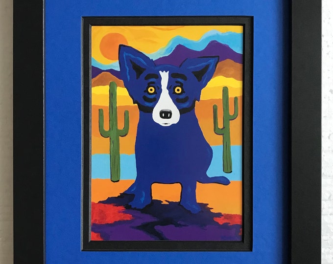 SET of 2 Absolut Vodka Blue Dog Print Ads by George Rodrigue - Matted ...