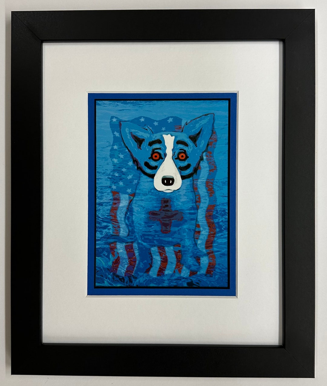 Blue Dog George Rodrigue Framed and Matted Postcard " We Will Rise ...
