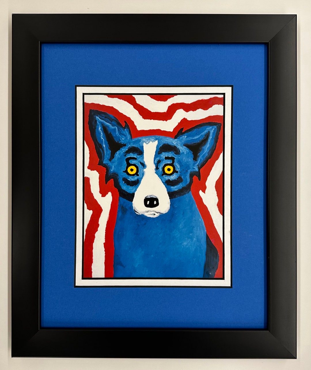 Blue Dog George Rodrigue Framed and Matted Postcard " I Live for My ...