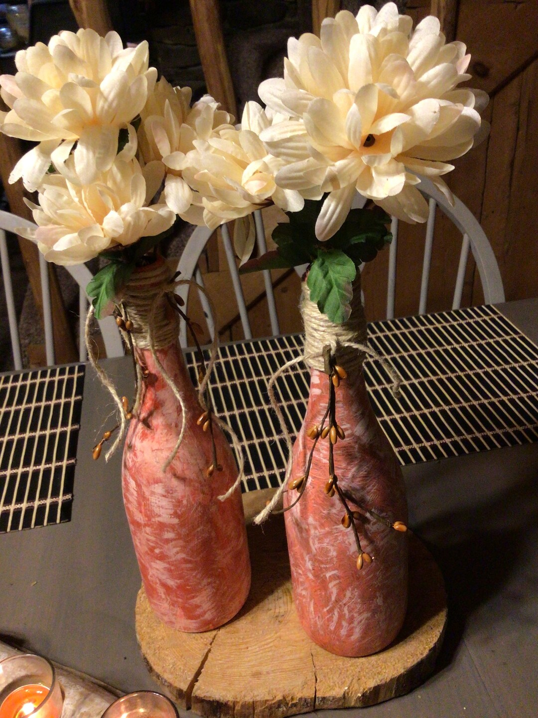 Upcycled, Decorative Fall Wine Bottles. Can Be Used as a Centerpiece ...