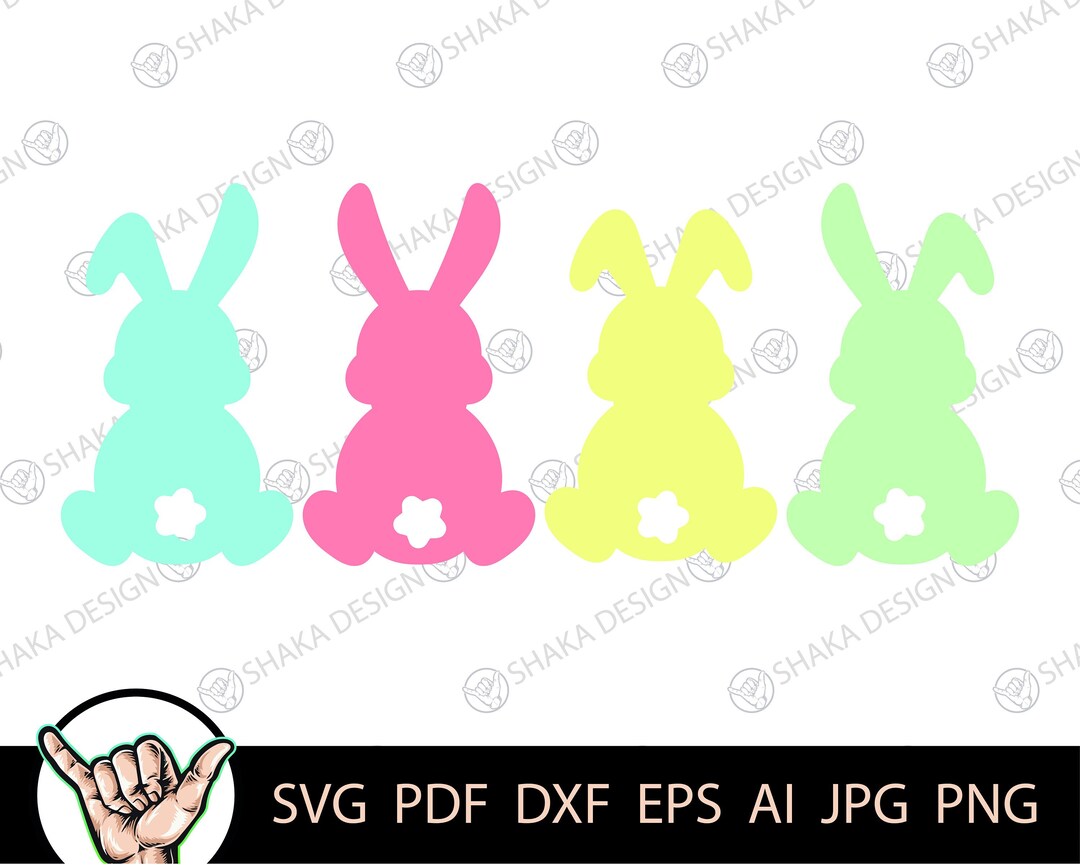 Easter Bunny, Rabbit SVG Instant Download Cricut, Silhouette Ai Dxf Pdf ...