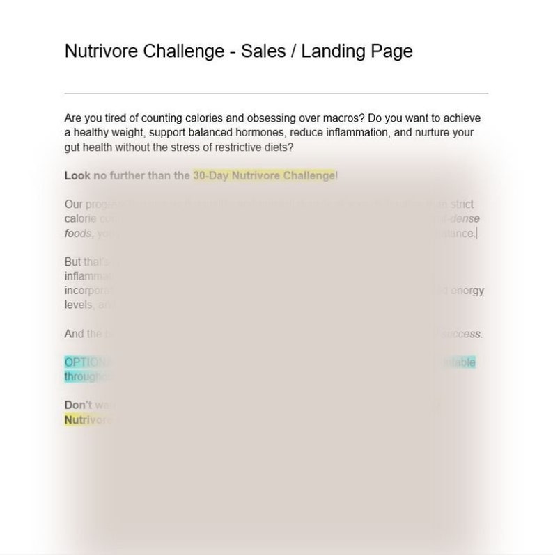 Done-for-you Nutrivore Diet Health Coaching Challenge Kit for Wellness ...