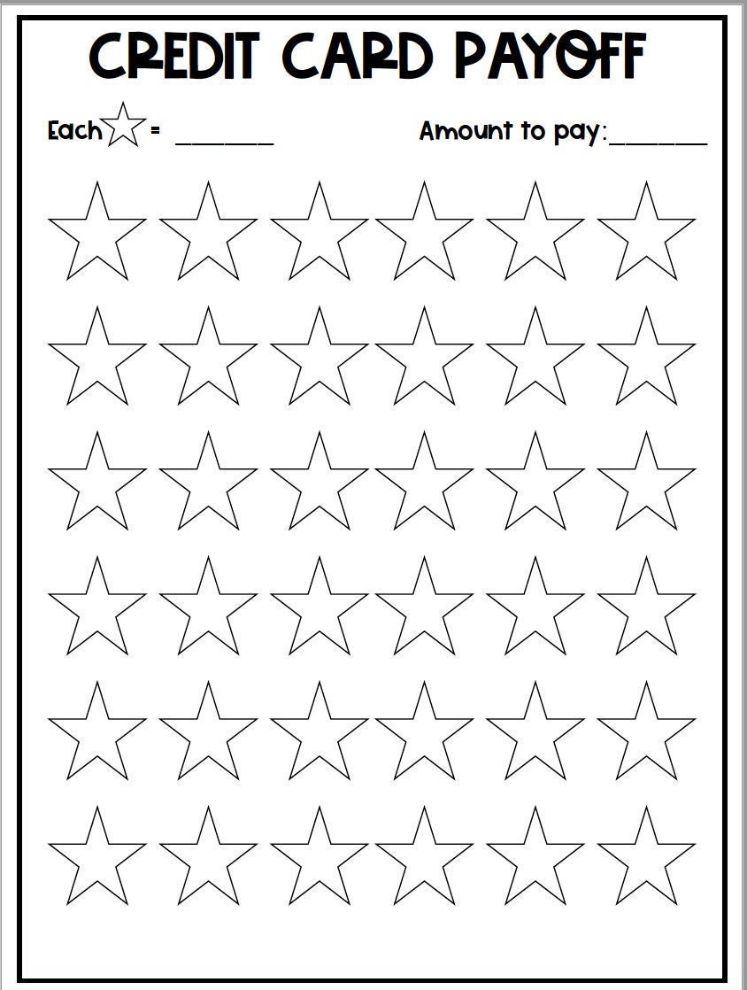 Star Credit Card Payoff Tracker - Etsy