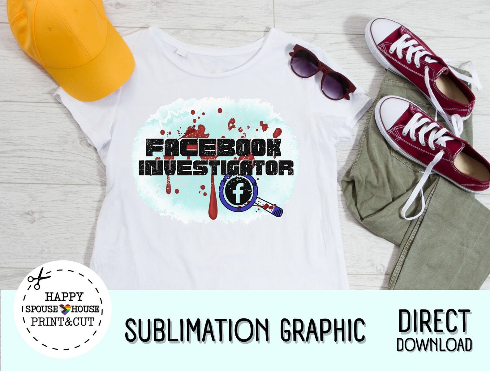 Facebook Investigator PNG Sublimation Graphic for Shirts, Sweaters ...