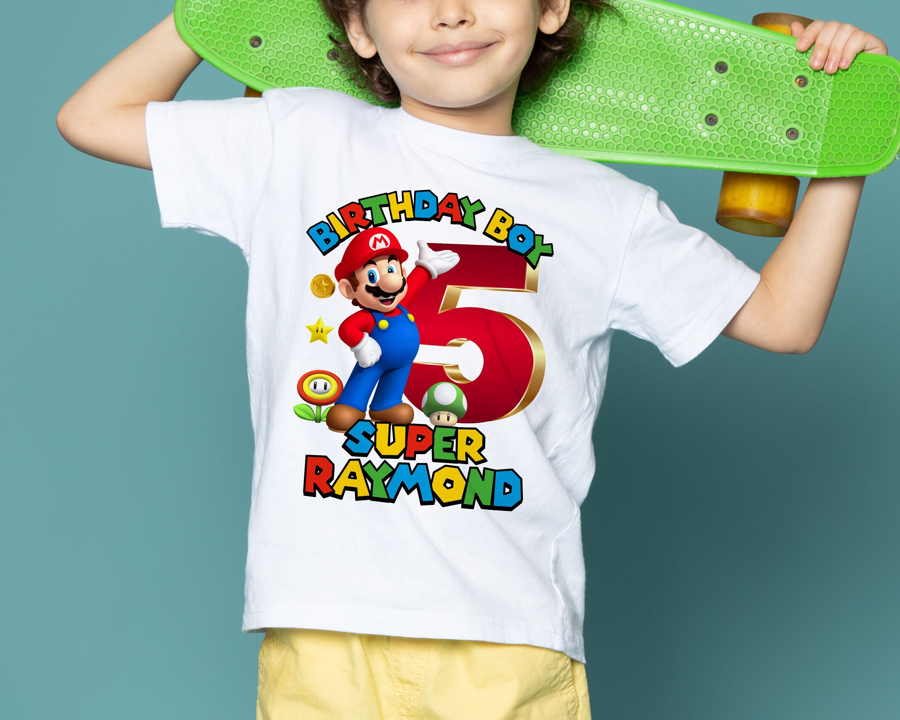 Super Mario Birthday Shirt Custom Super Mario Shirt Mario Personalized ...