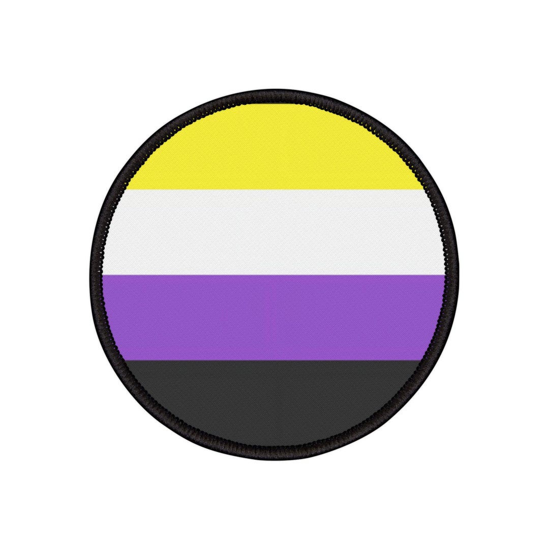 Nonbinary Flag Circular Iron on Patch, LGBTQIA+ Pride, Community Pride - Etsy