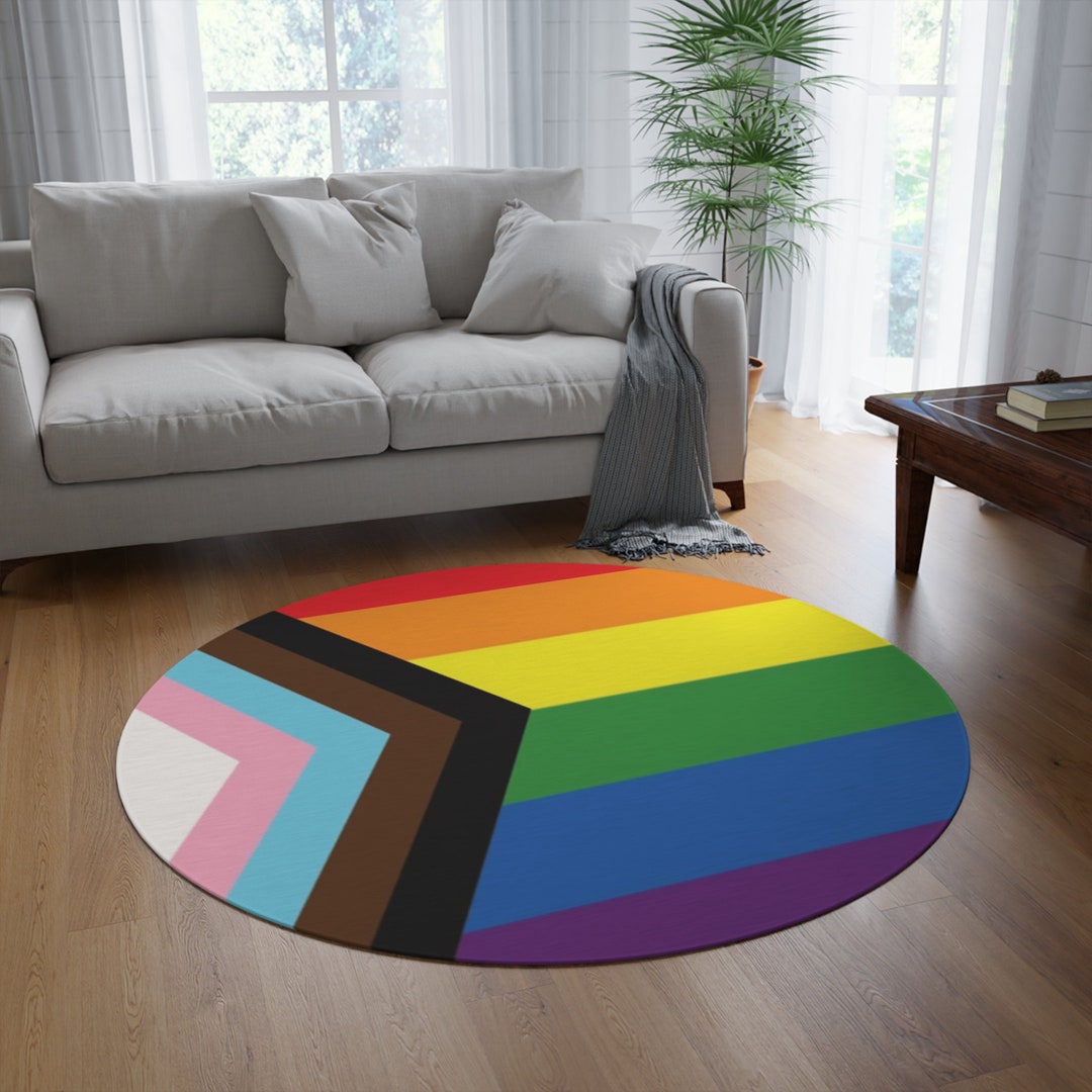 LGBTQIA+ Allies and Community, Large Round Chenille Rug, LGBTQ Pride - Etsy
