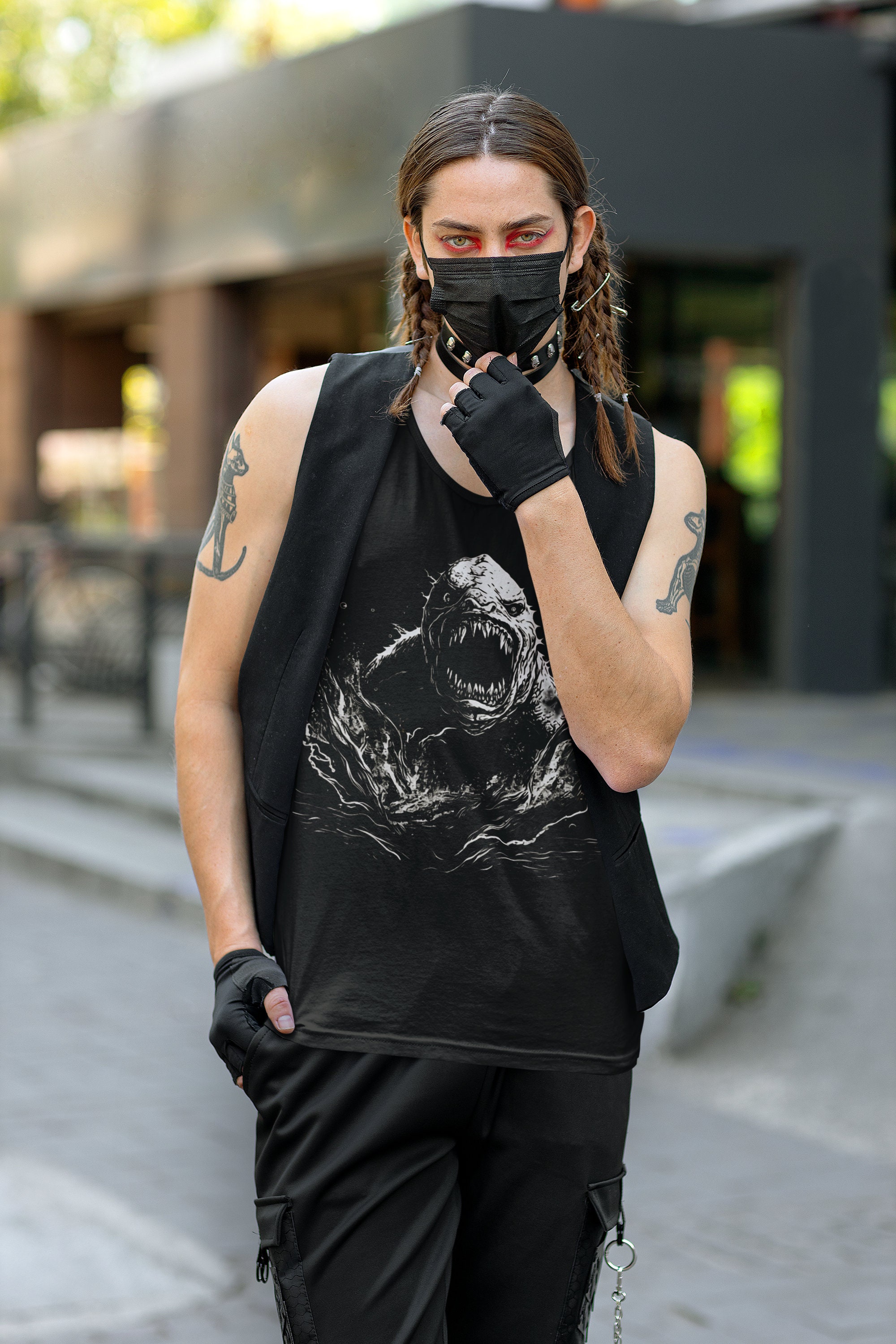 Horror Fantasy Art White Black Ink Style Classic Monster - Etsy