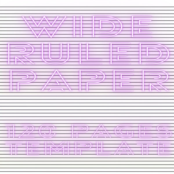 Wide Ruled Paper Template - Etsy