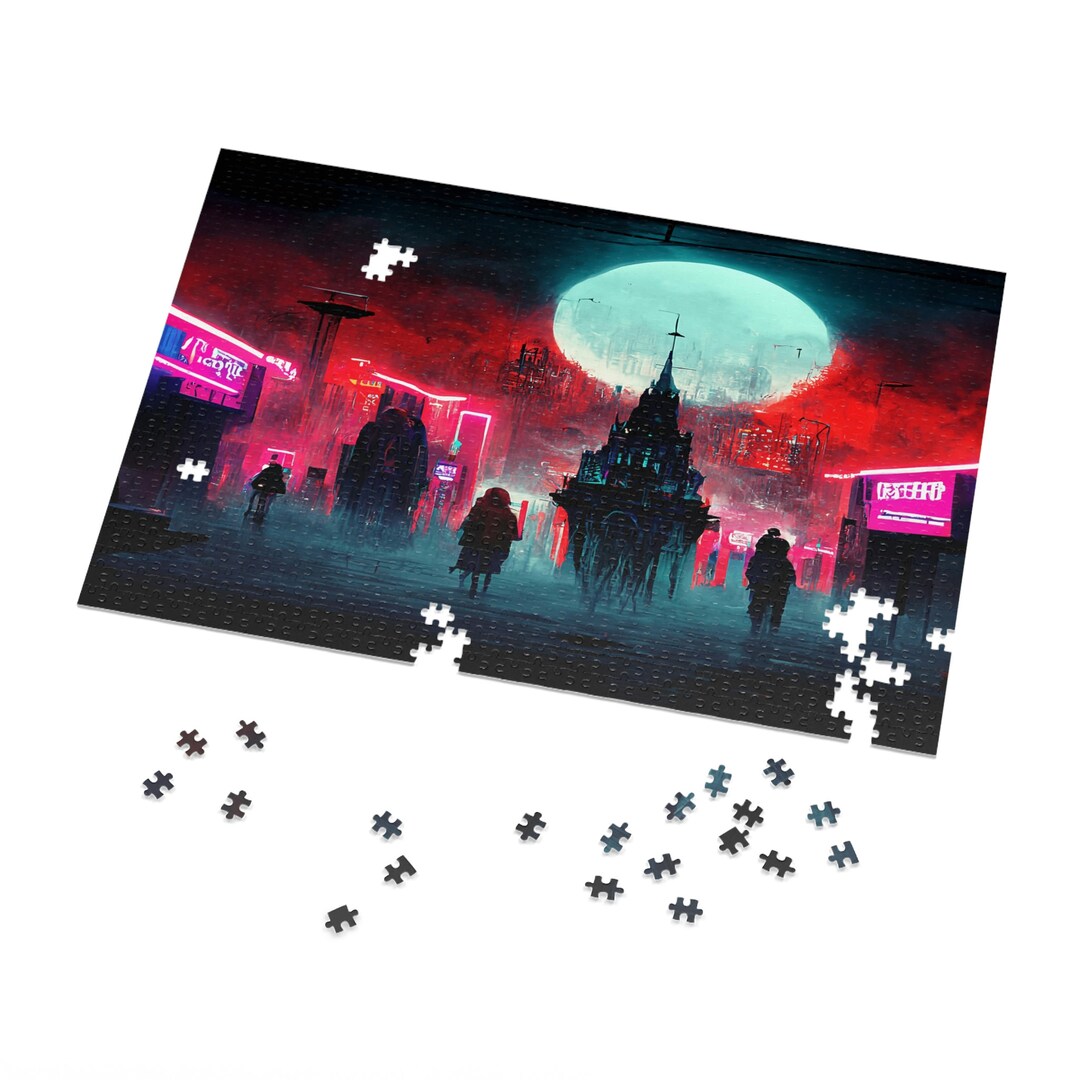Horror Dark Fantasy Art, Creepy Jigsaw Puzzle, Neon Vampire Zombie ...