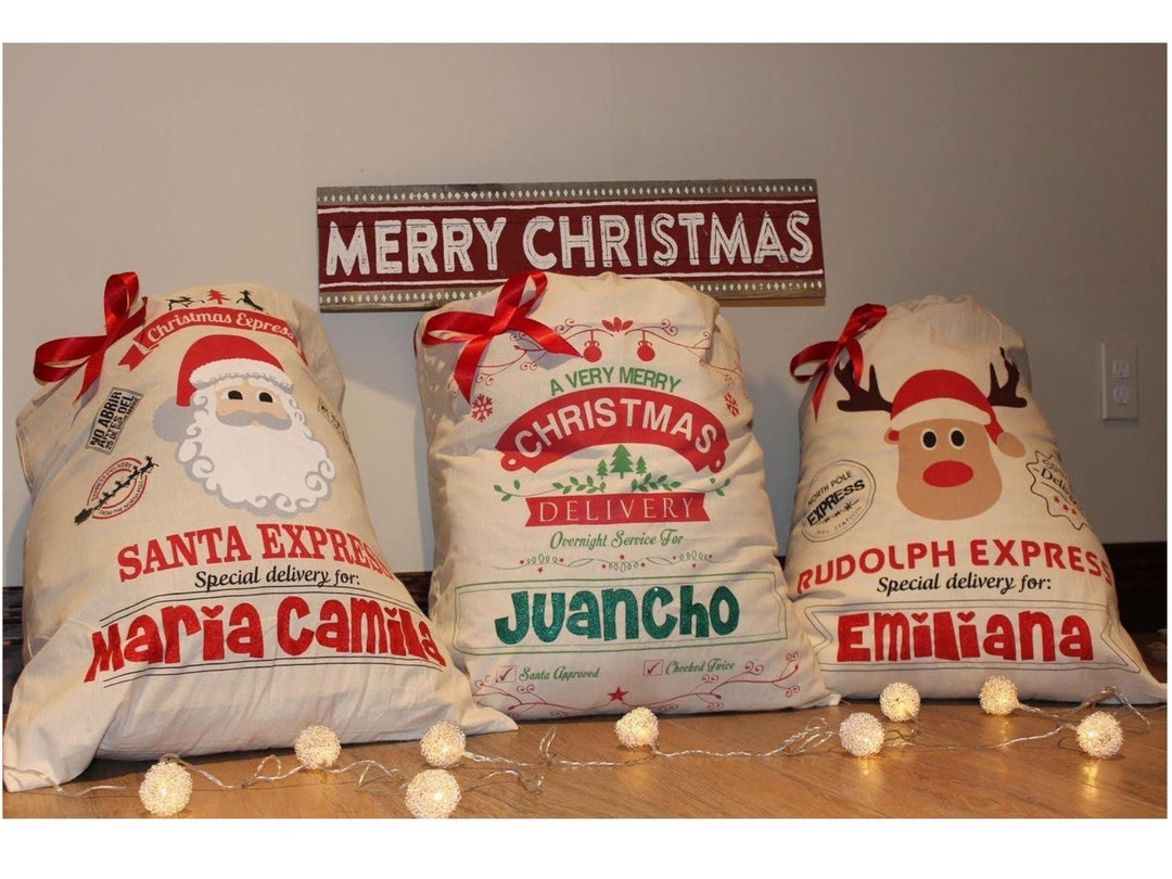 Personalized Santa Bag for Kids, Santa Sack, Christmas Gift, Custom ...