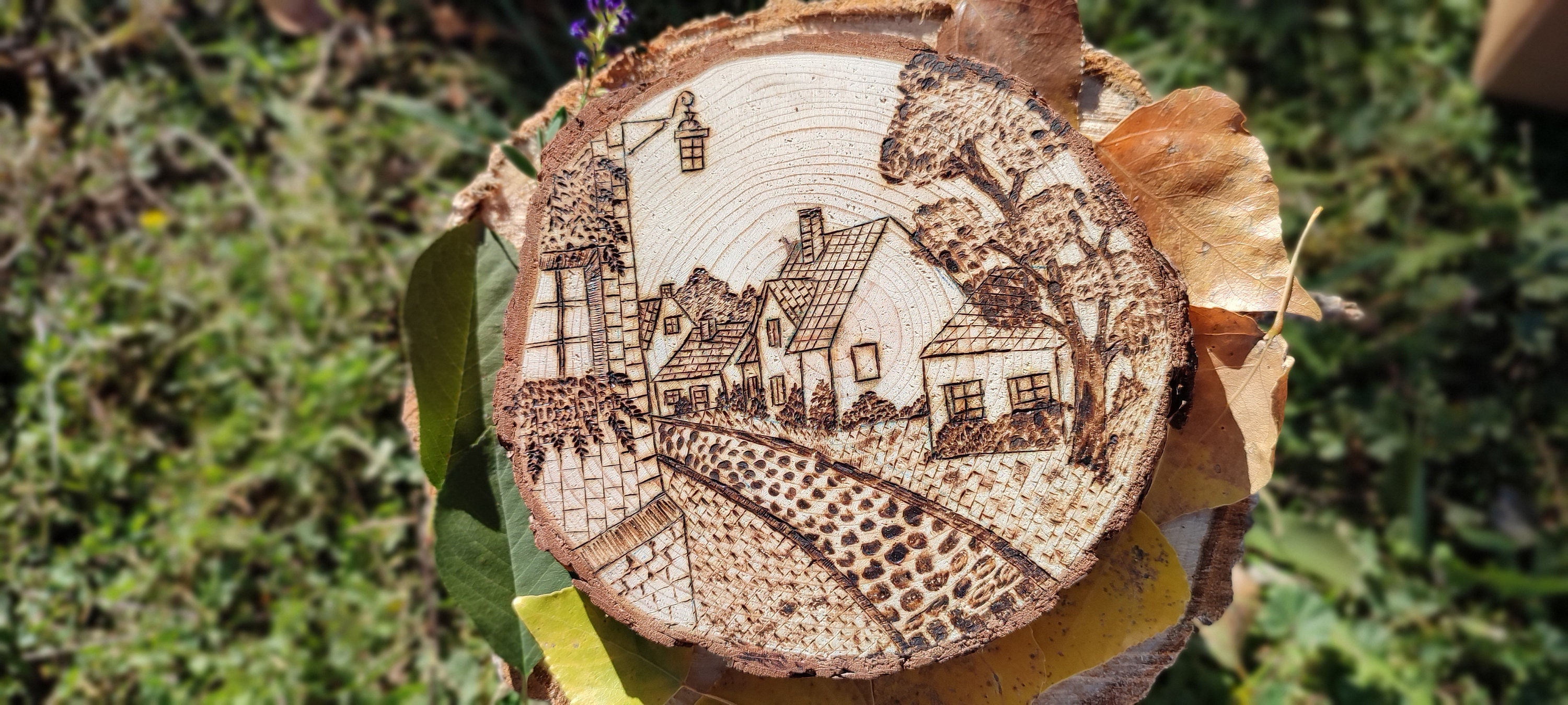 Wood Ahsap Elisi Pyrography Holzstamm Deko Handcraft - Etsy