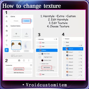 Vroid Short Twintails With Ribbon - Etsy