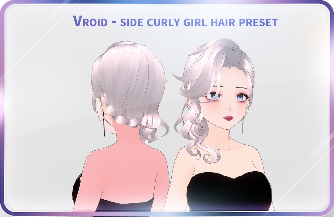 Vroid Side Curly Girl Hair Preset - Etsy