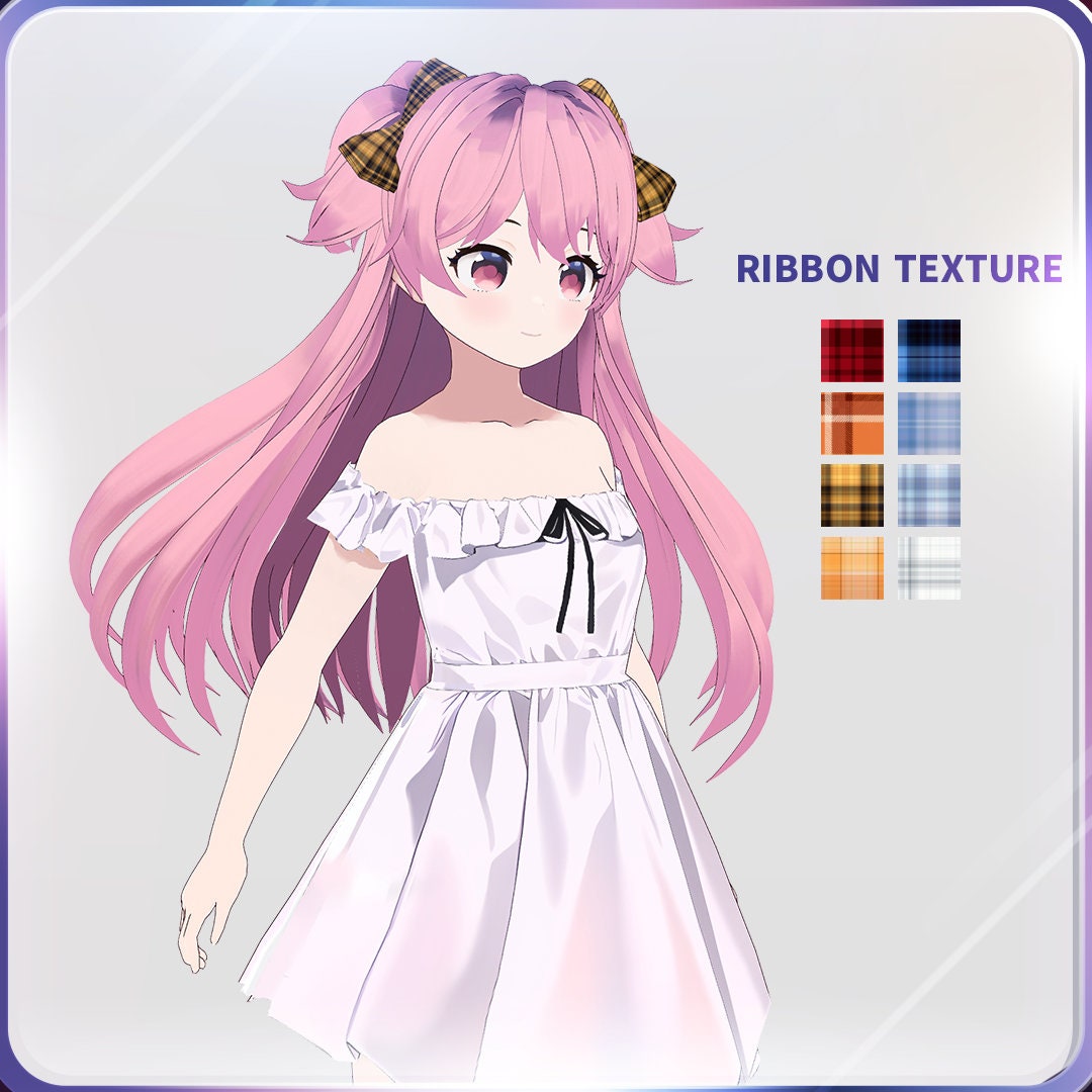 Vroid Short Twintails With Ribbon - Etsy