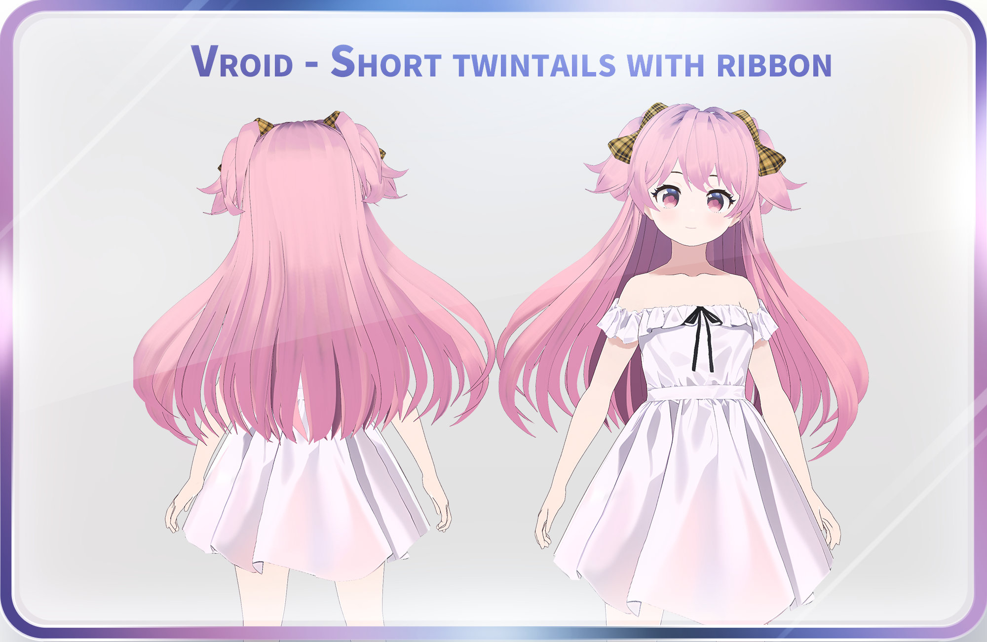 Vroid Short Twintails With Ribbon - Etsy
