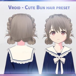 Vroid Cute Bun Hair Preset - Etsy