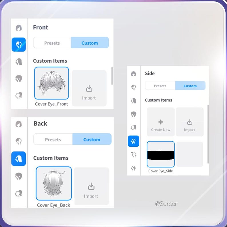 Vroid Cover Eye Hair Preset - Etsy
