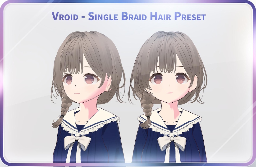 Vroid Single Braid / Right Side / Cute Girl Hairstyle - Etsy