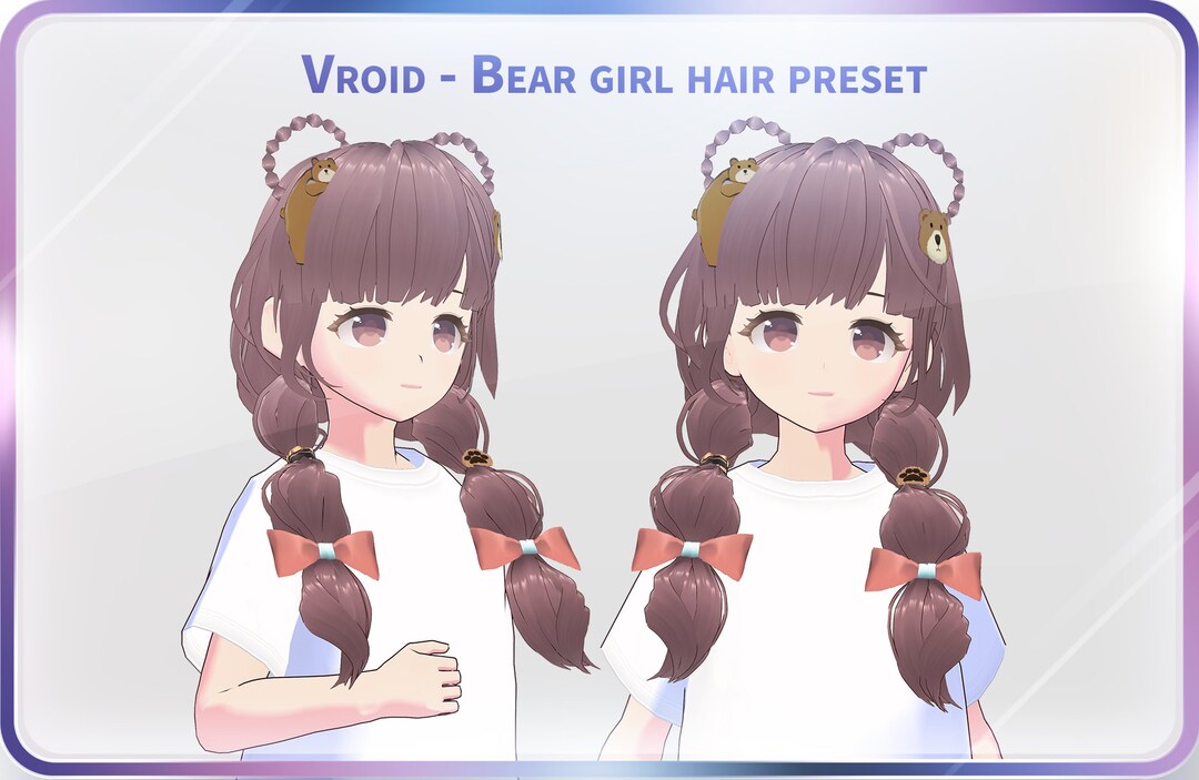 Vroid Bear Girl Hair Preset / Bubble Braids / Cute Girl - Etsy