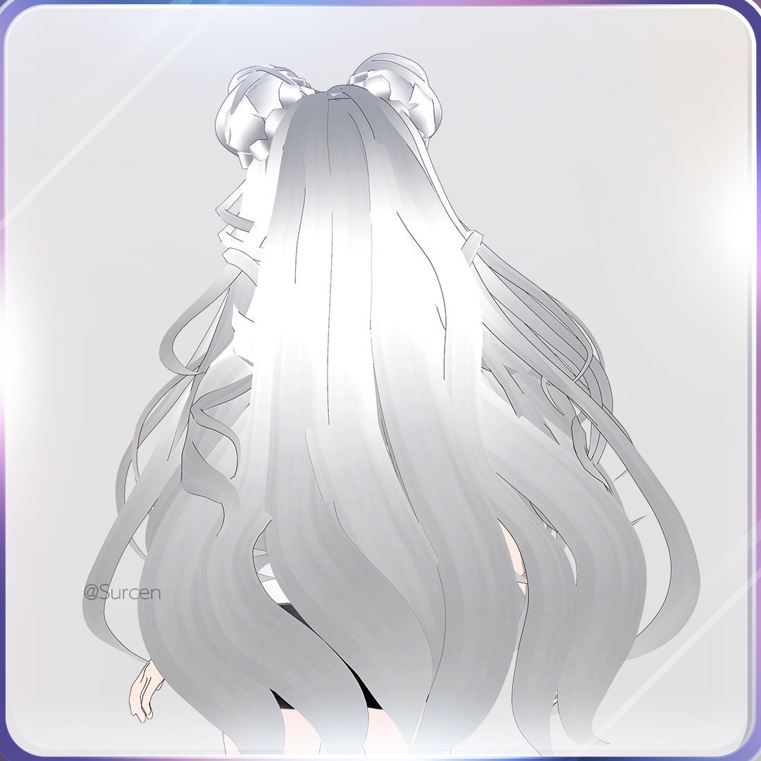 Vroid Twin Buns / Long Hair / Girl Hair - Etsy