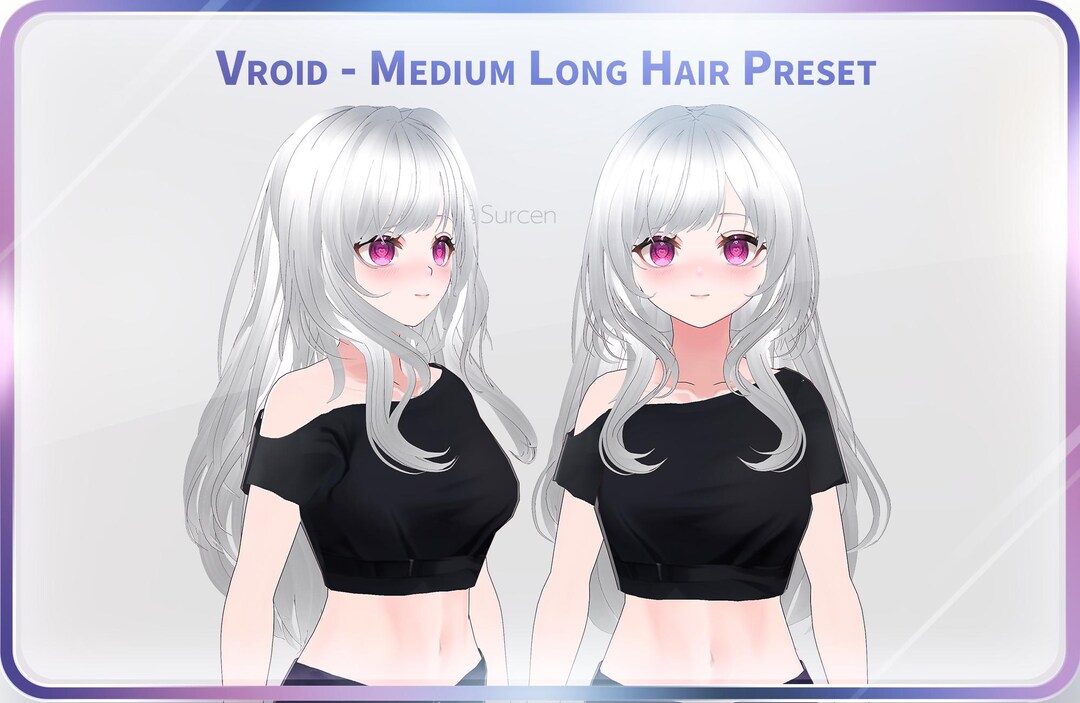 Vroid Medium Long Hair Preset / Wine - Etsy