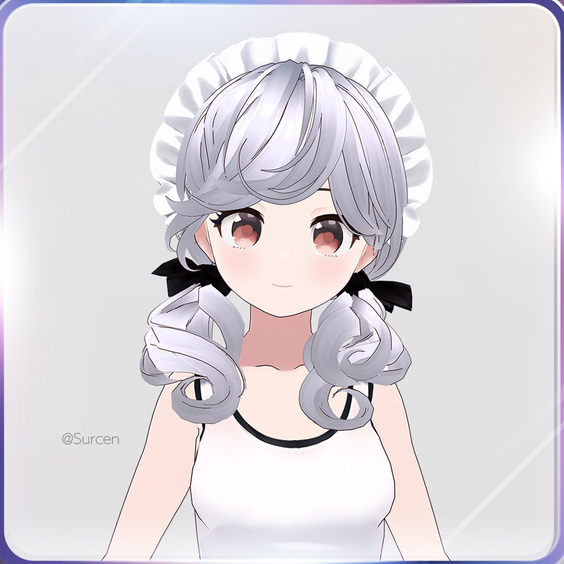 Vroid Maid Girl Hair Preset / Curly Hair / Low Twintails - Etsy