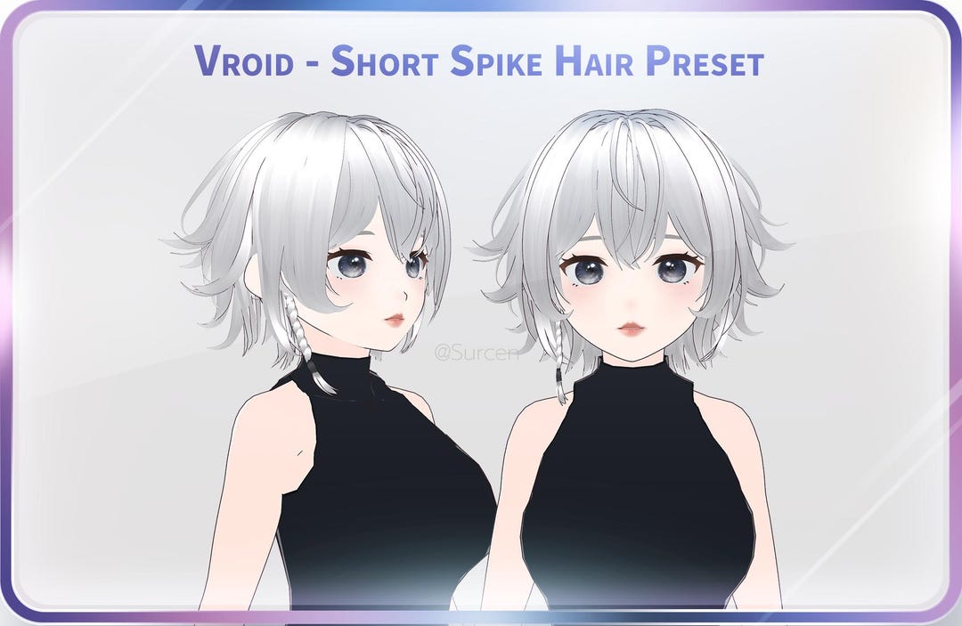 Vroid Short Spike Hair Preset / Side Braid / Fox - Etsy