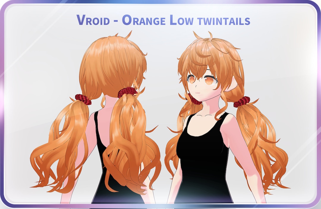 Vroid Orange Low Twintails / Wave Hair / Sunny - Etsy