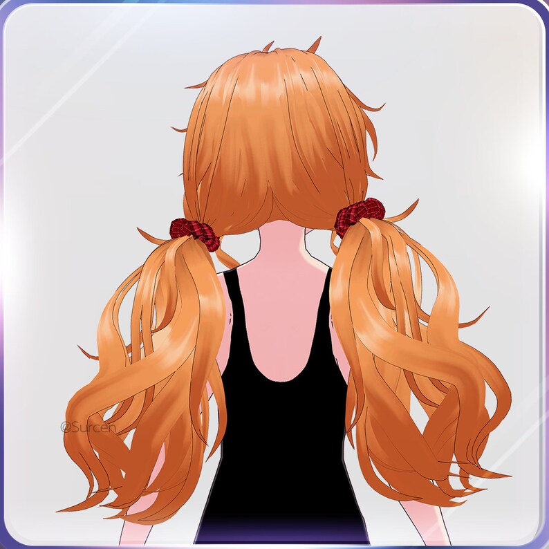 Vroid Orange Low Twintails / Wave Hair / Sunny - Etsy