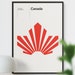 Minimalist Canadian Maple Leaf Poster, Canadian Print, Mid Century ...