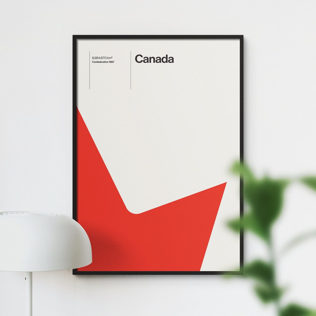 Minimalist Canada Poster, Canadian Print, Mid Century Canada, Abstract ...