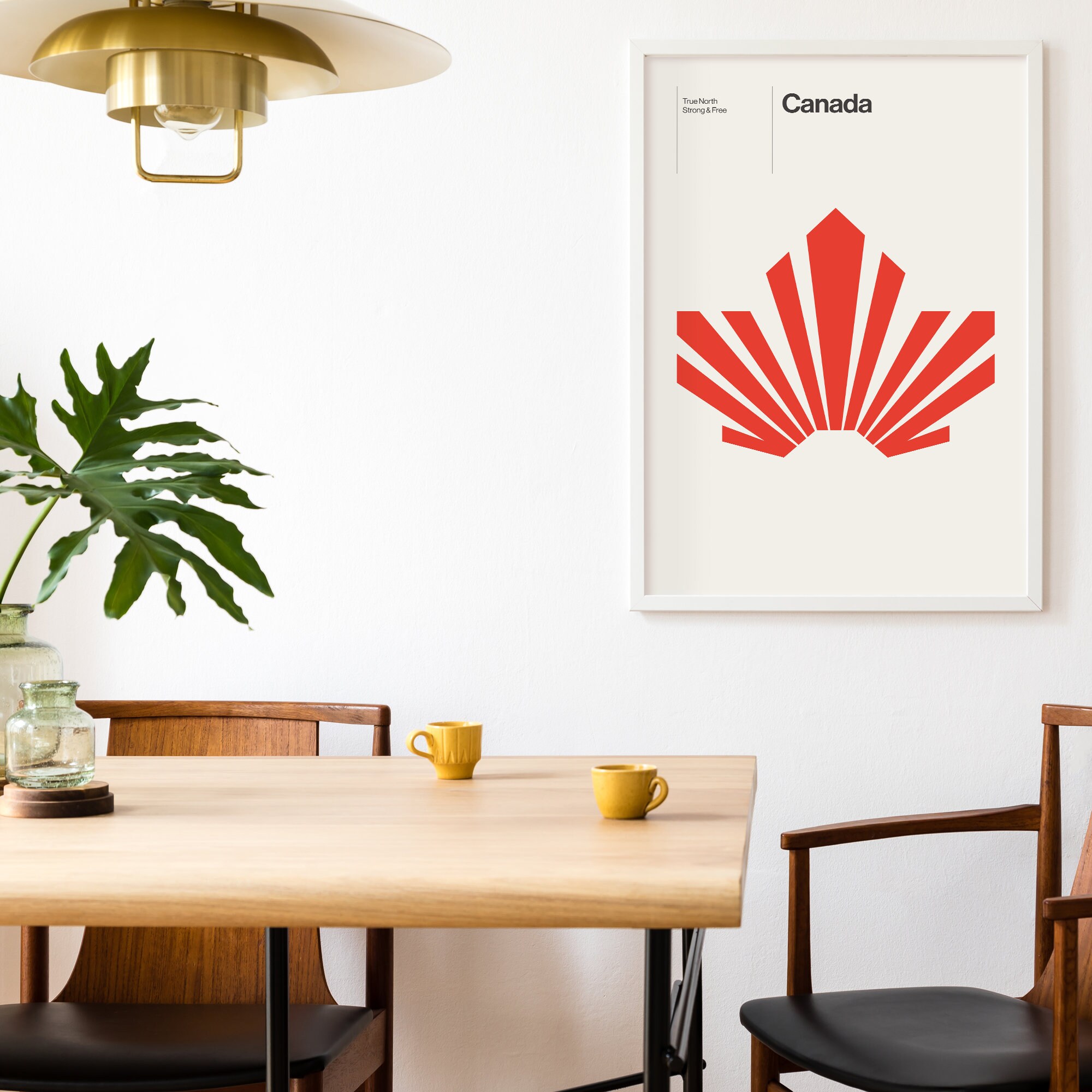 Minimalist Canadian Maple Leaf Poster, Canadian Print, Mid Century ...