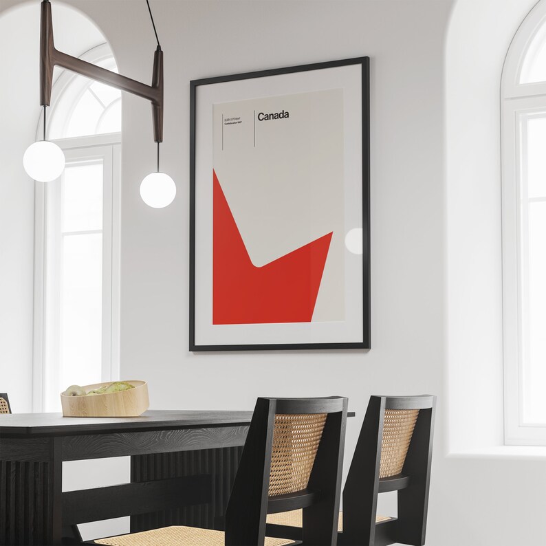 Minimalist Canada Poster, Canadian Print, Mid Century Canada, Abstract ...