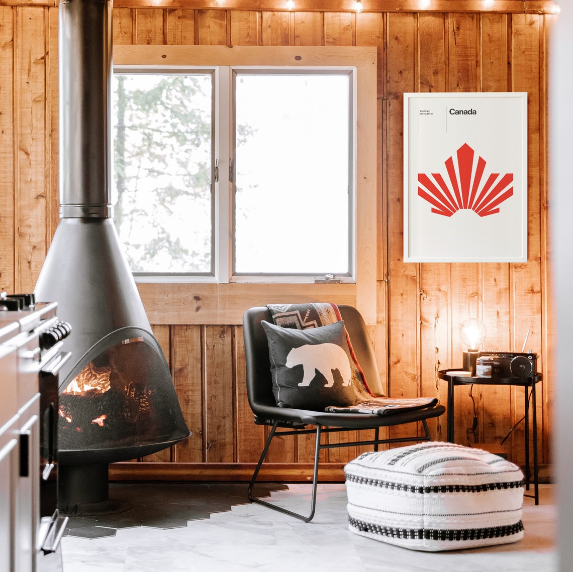 Minimalist Canadian Maple Leaf Poster, Canadian Print, Mid Century ...