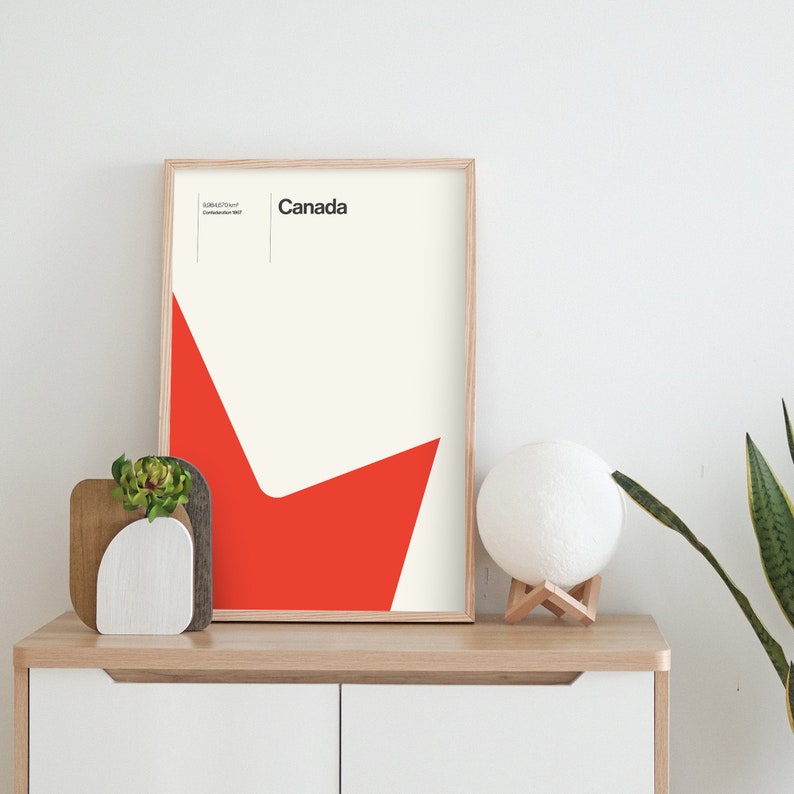 Minimalist Canada Poster, Canadian Print, Mid Century Canada, Abstract ...