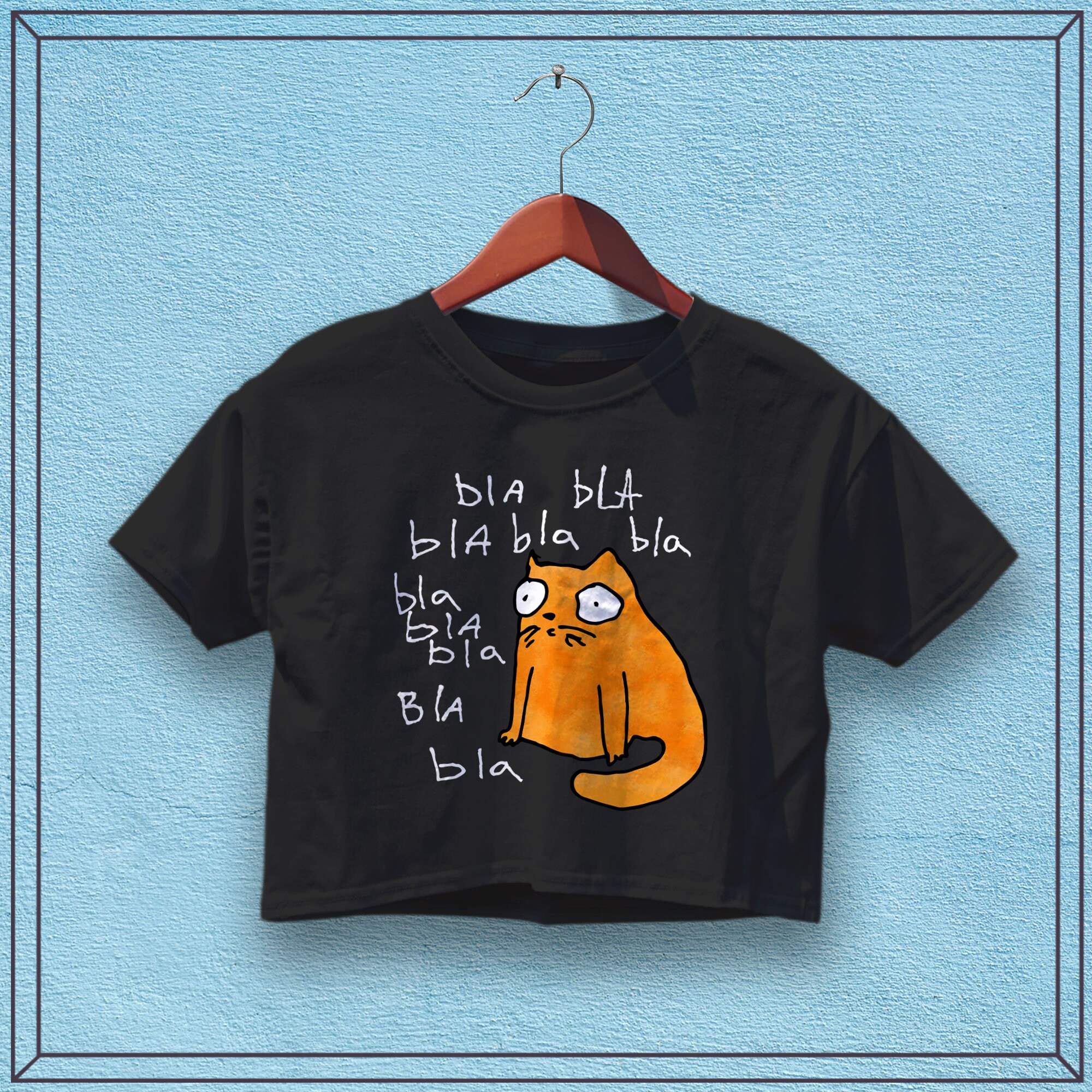 Bla Bla Bla Cat Crop Top Custom Shirt Women Shirts Trendy - Etsy