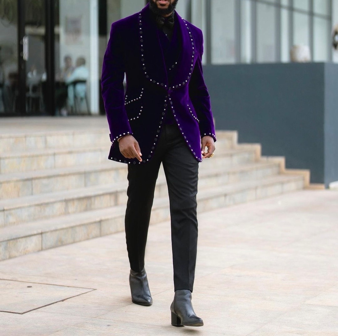 Prom Suit, Men Two Piece Suit, Men Tuxedo Jacket and Pants Trouser ...