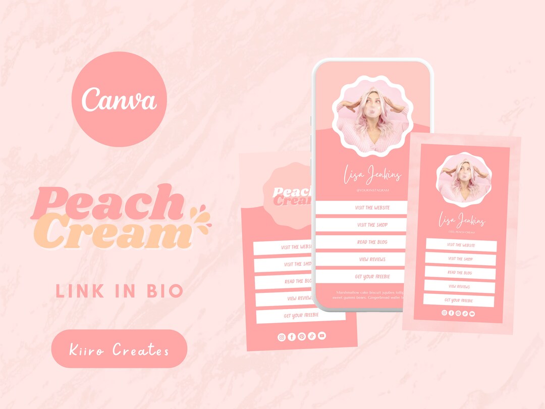 Link in Bio Template Canva Linktree Canva Template - Etsy