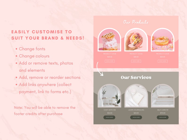 Pink Canva Website Template - Canva Landing Page - Website Theme ...