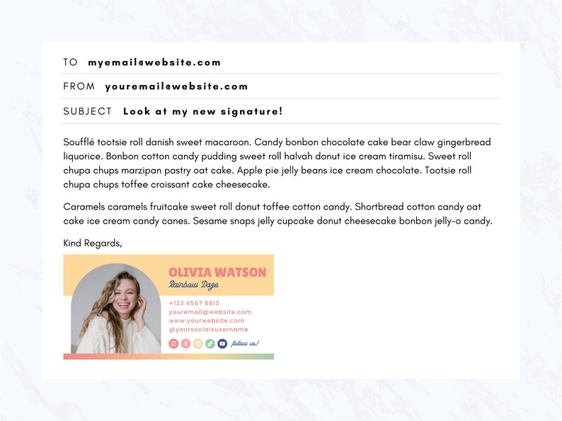 Colorful Email Signature Template Canva - Happy Bright Branding ...