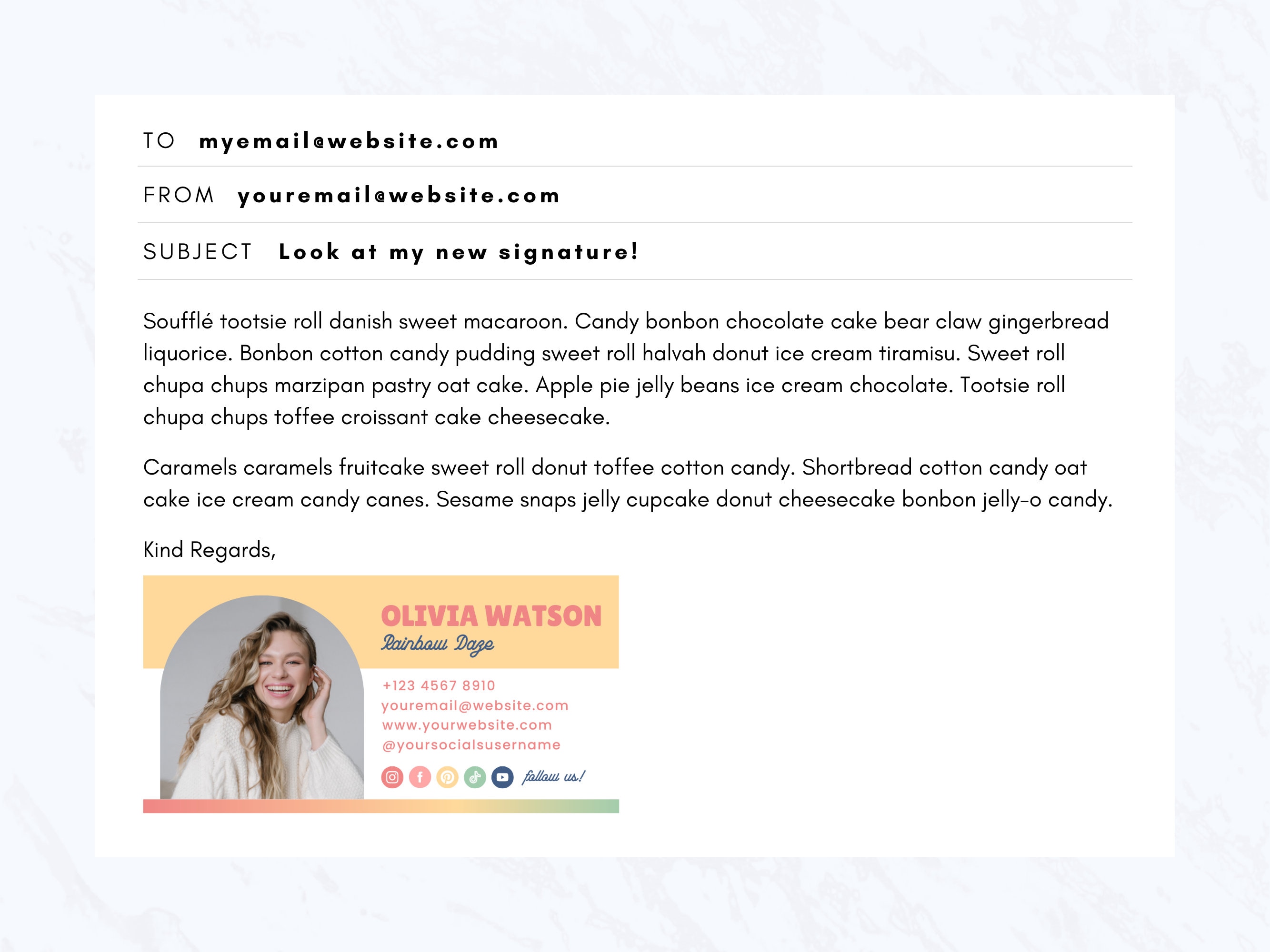 Colorful Email Signature Template Canva - Happy Bright Branding ...