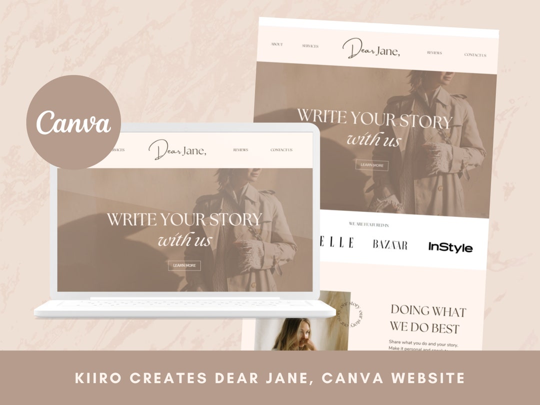 Neutral Canva Website Template - Canva Landing Page - Website Theme ...