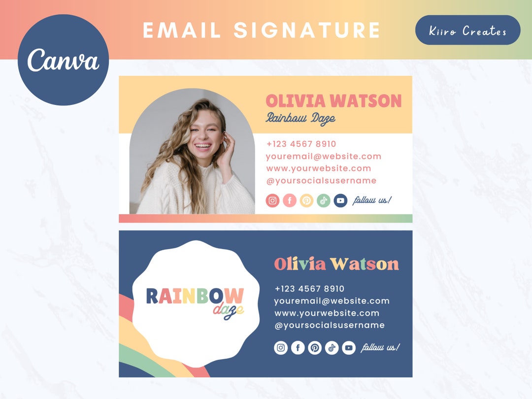 Colorful Email Signature Template Canva - Happy Bright Branding ...