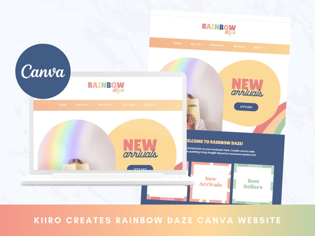 Colorful Canva Website Template - Canva Landing Page - Website Theme ...